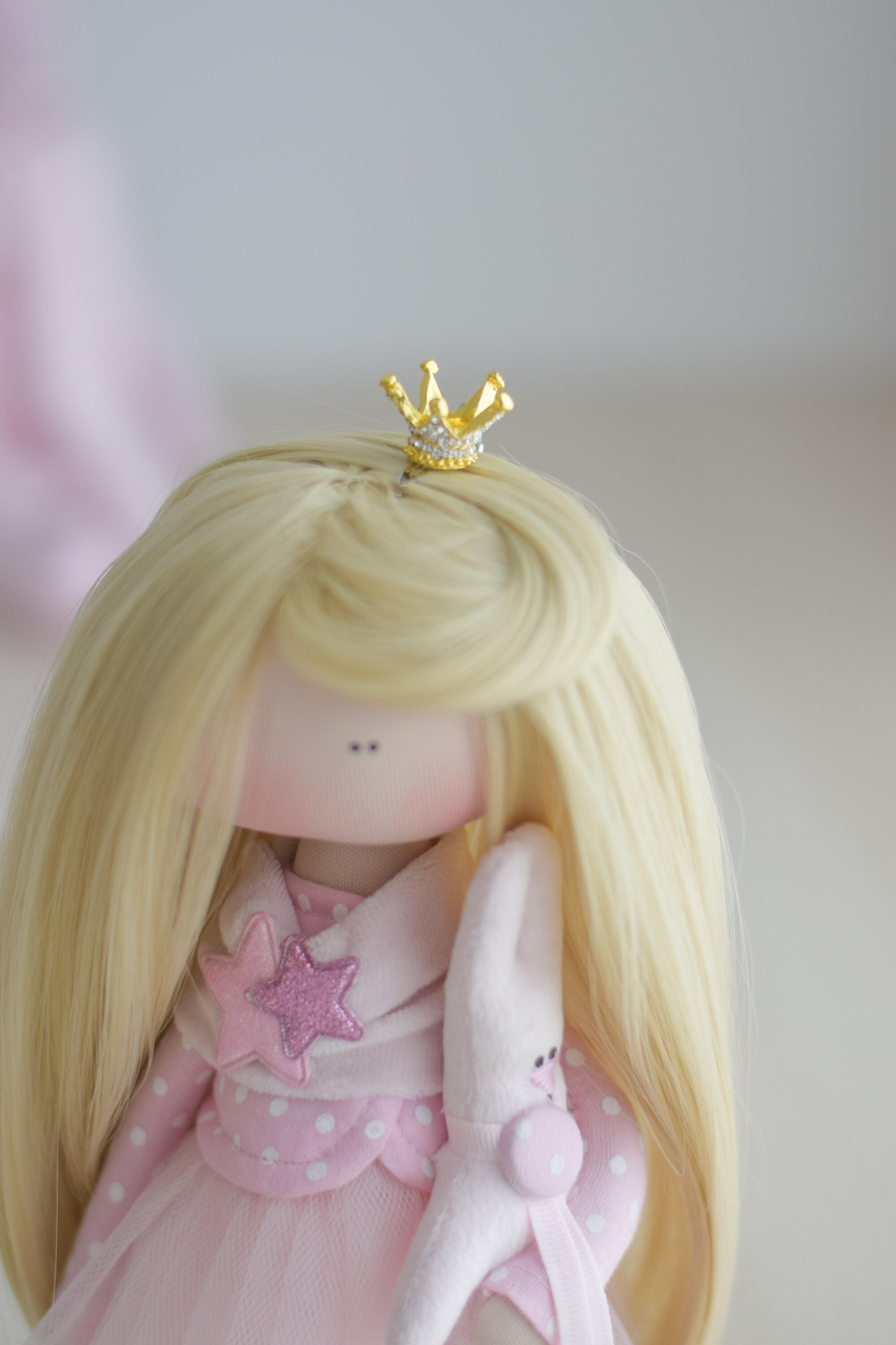 Pink Princess Doll, Little Doll Princess With Bunny, Interior Doll for ...