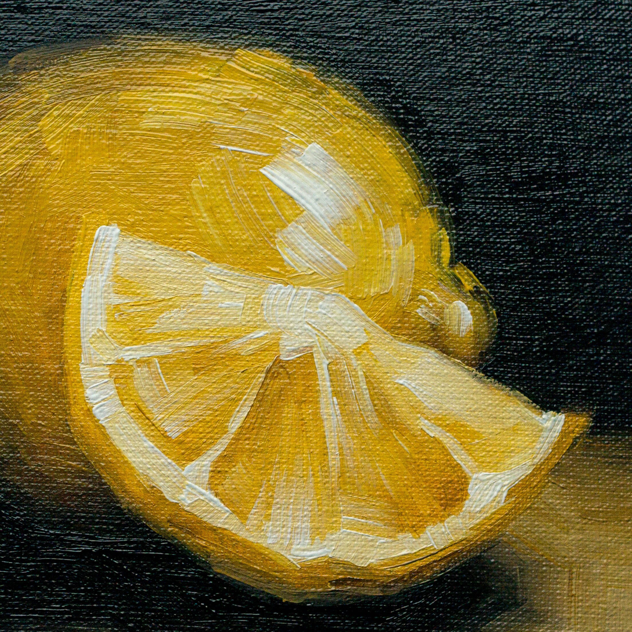 Lemon Slice Clip Art Paintings Orange Painting Fruit Slice Original