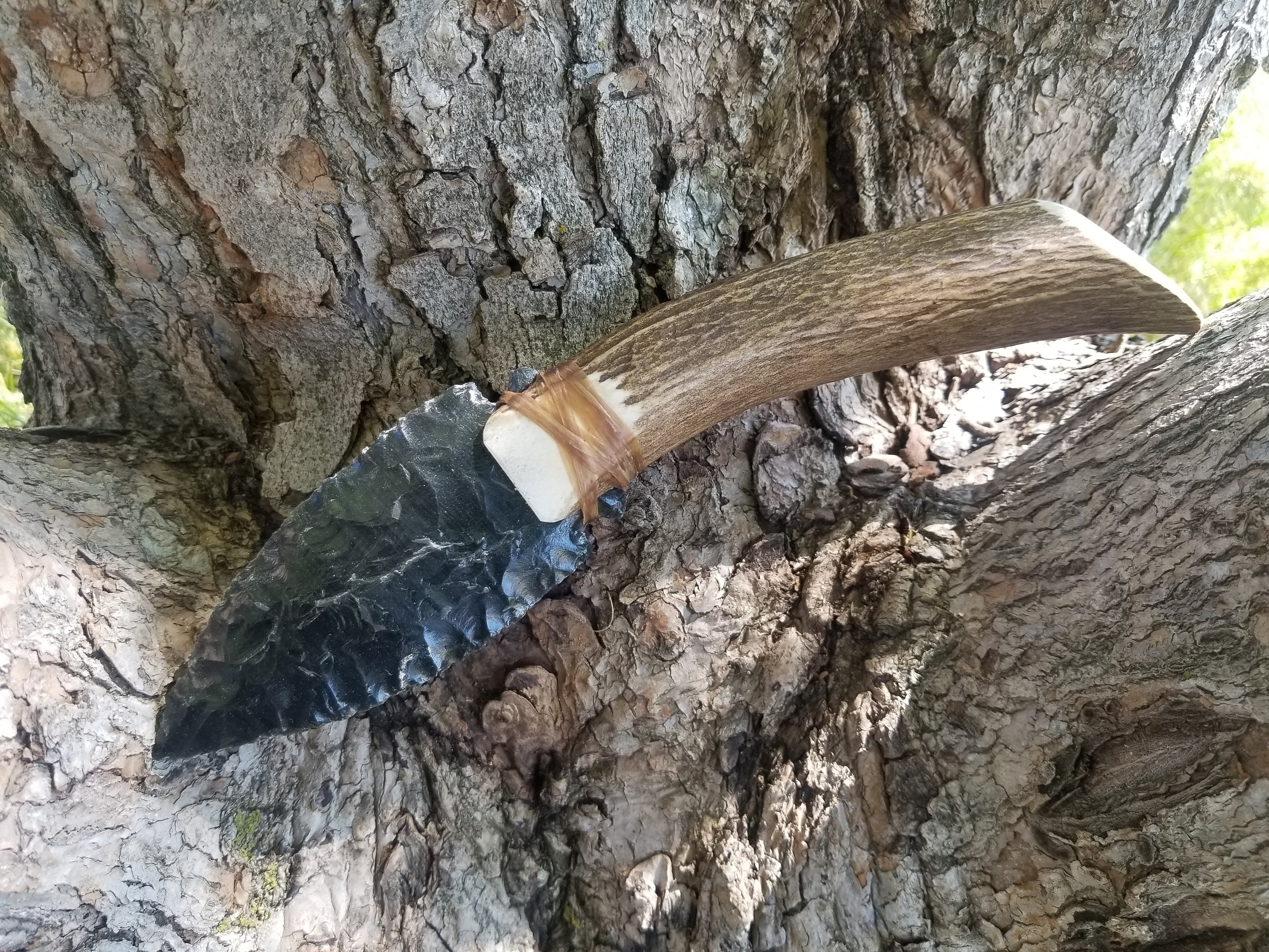 Obsidian Knife With Elk Antler Obsidian Knives Deer Antler | Etsy