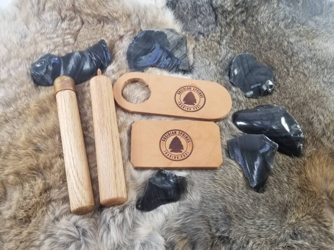 Four Tools Basic Flint Knapping Kit Obsidian - Etsy