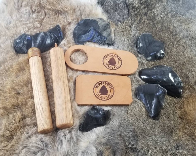 Four Tools, Basic Flint Knapping Kit + Obsidian - Etsy