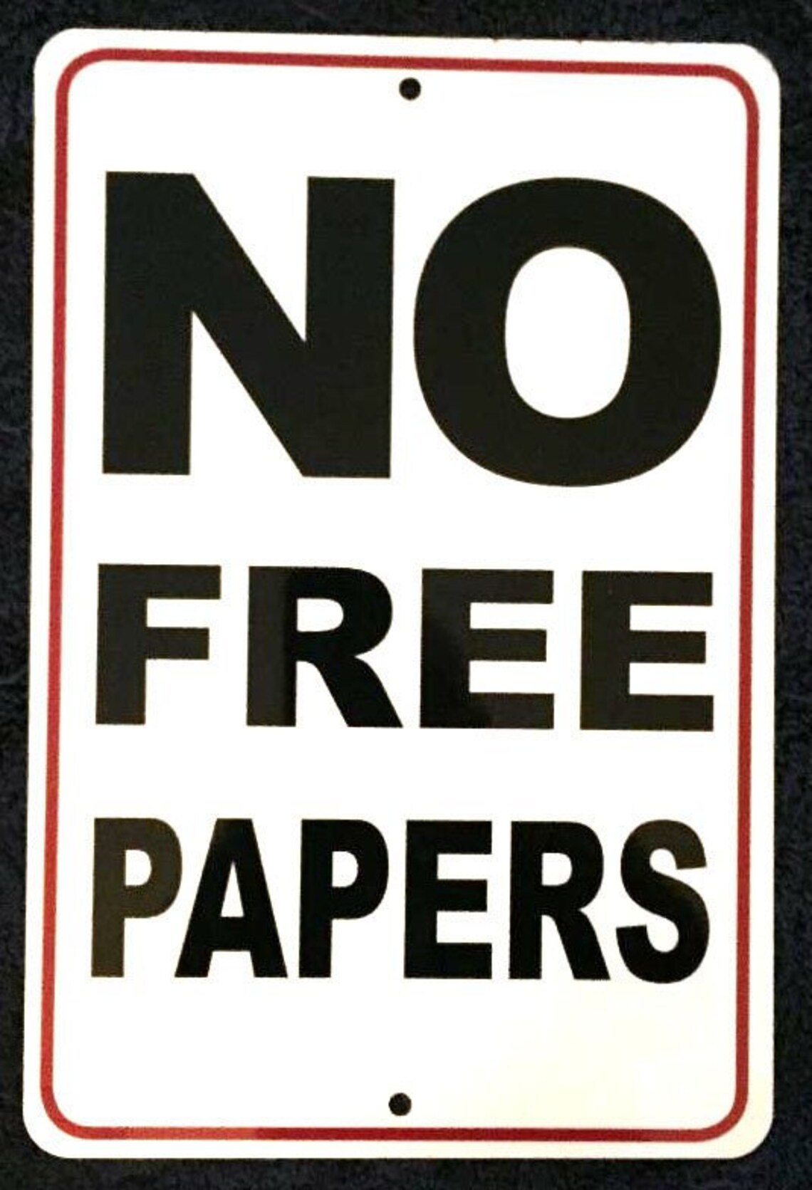 No Free Papers Sign - Etsy Hong Kong