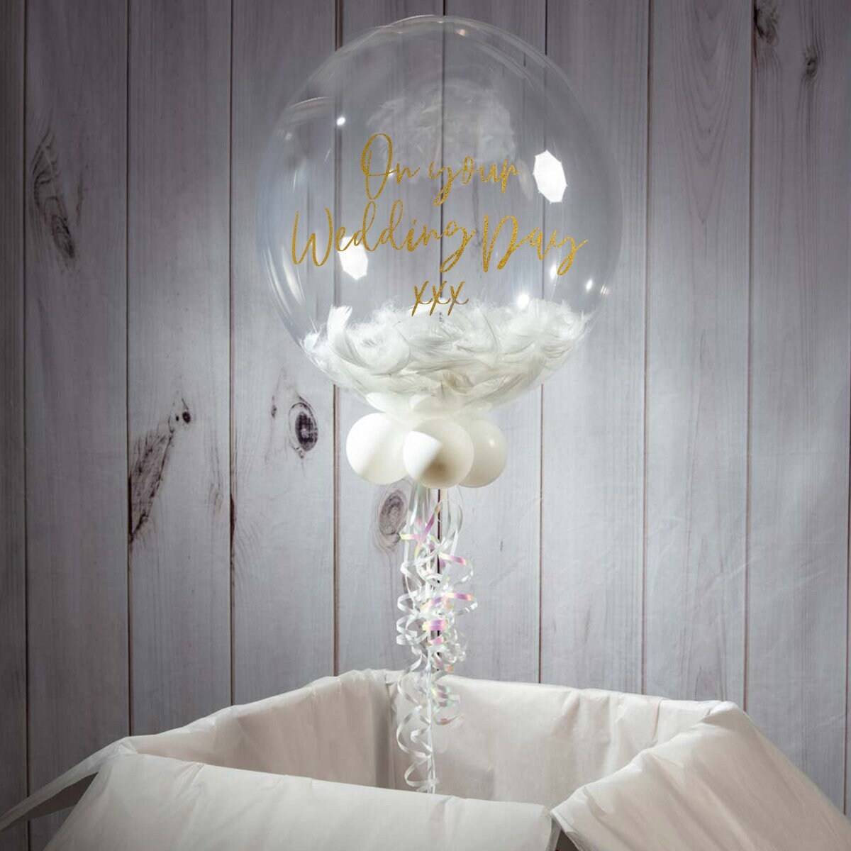 Personalised White Feather Bubble Balloon Any Occasion | Etsy