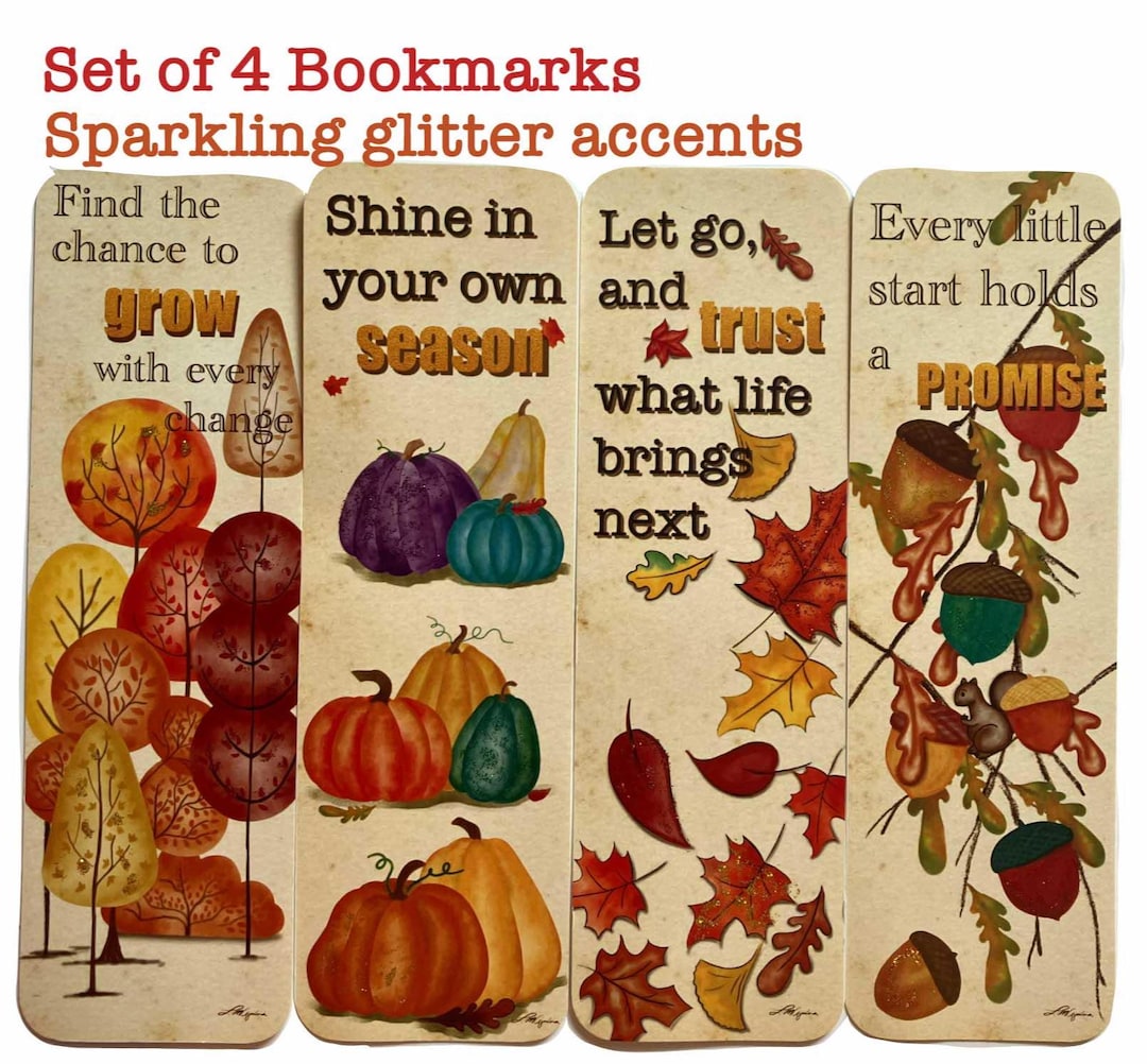 Autumn Bookmark for Reading Lovers Fall Motivational Page Marker Gift ...