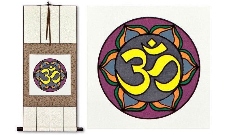 Colorful ॐ Om Symbol - Hindu / Buddhist Wall Scroll - Etsy