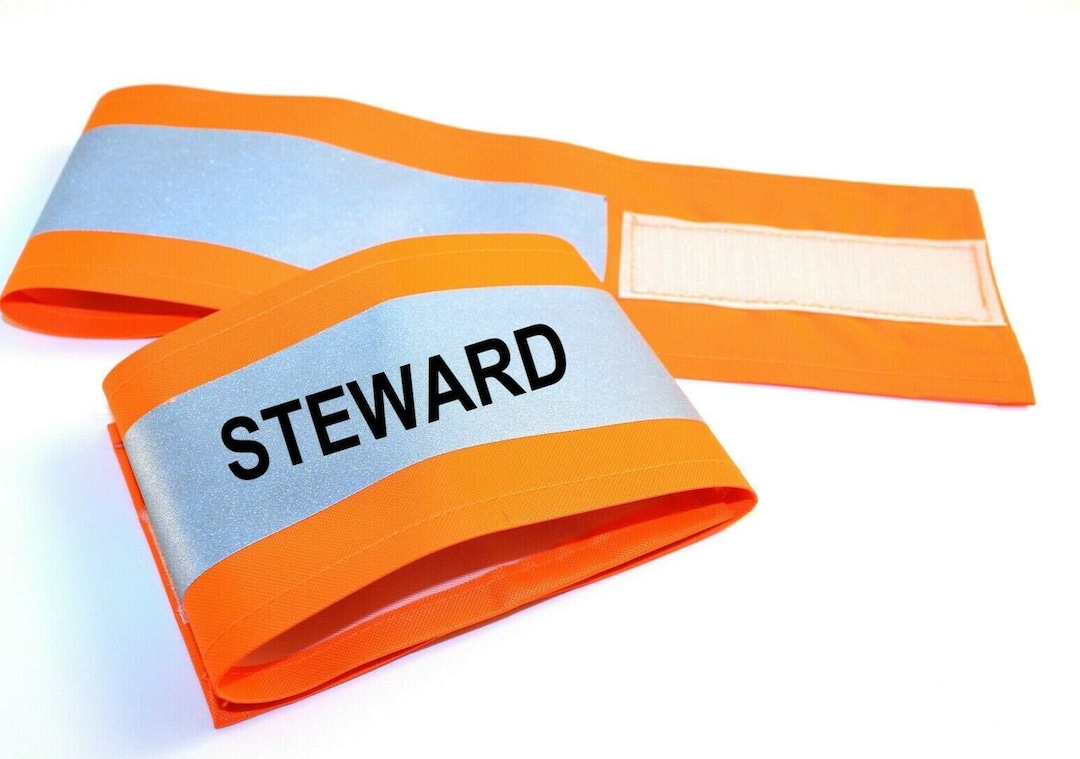 Printed steward Reflective Armbands Wide Reflective Sports Safety Hi ...