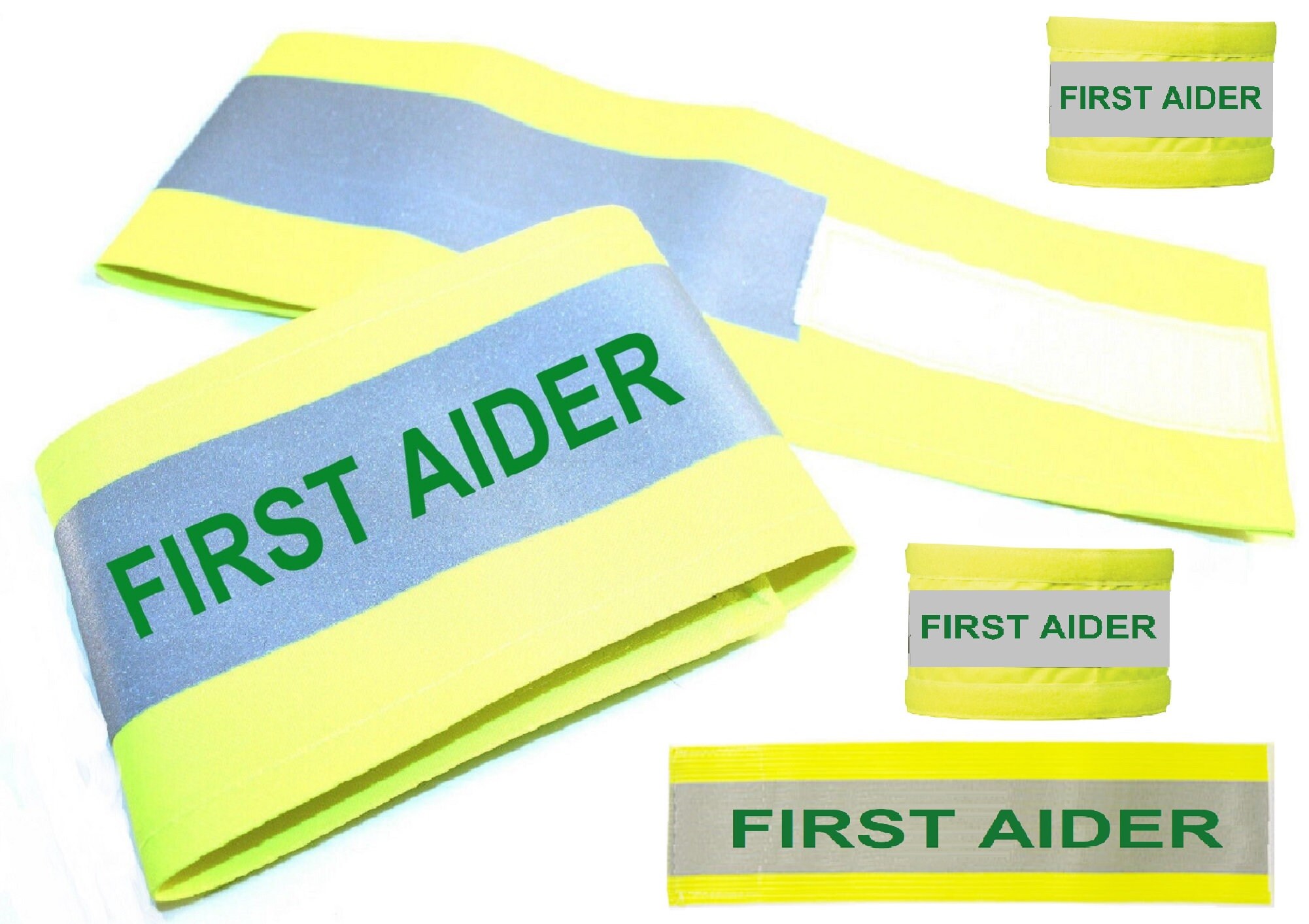 Printed first Aider Reflective Armbands Wide Reflective Sports Safety ...