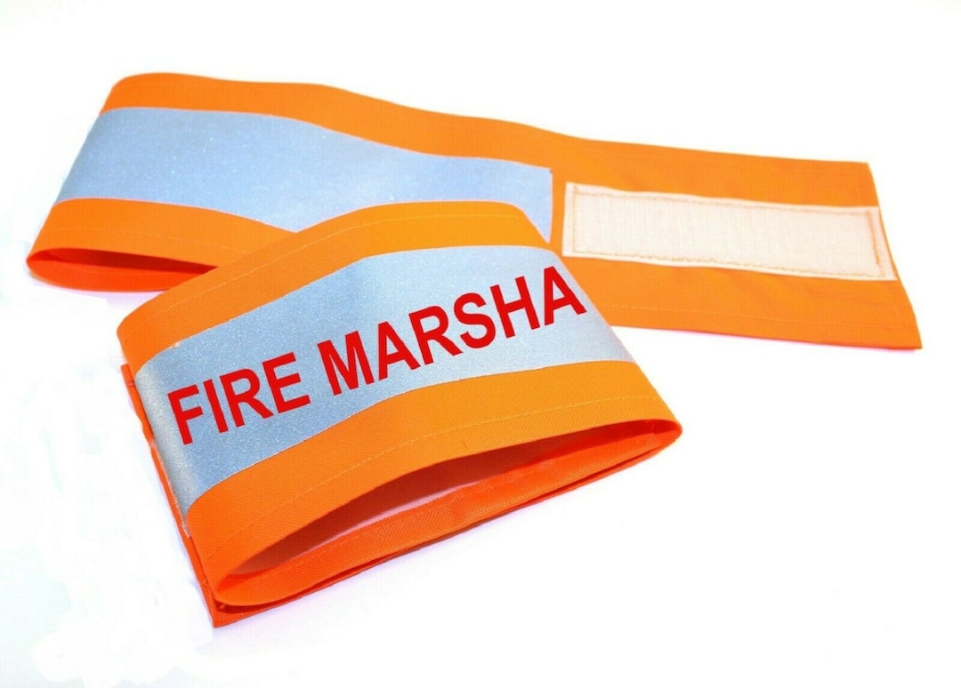 Printed fire Marshall Reflective Armbands Wide Reflective Sports Safety ...