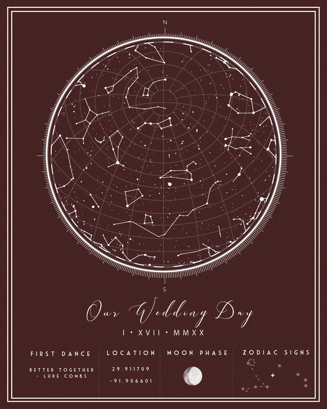 Wedding Day Star Chart - Etsy