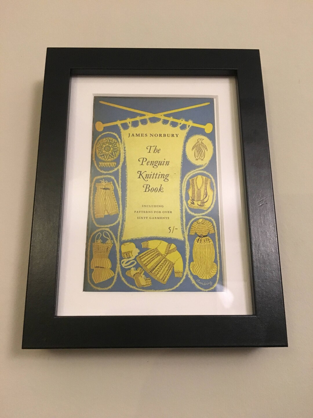 Classic Penguin Book Cover Print Framed the Knitting Book - Etsy