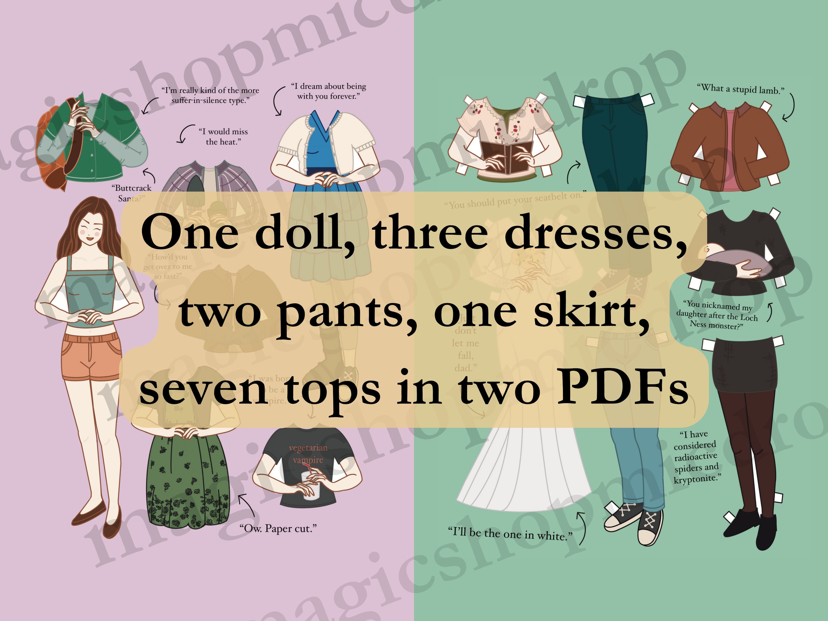 Bella Swan Cullen Twilight Paper Doll PDF Digital Download Clothes ...