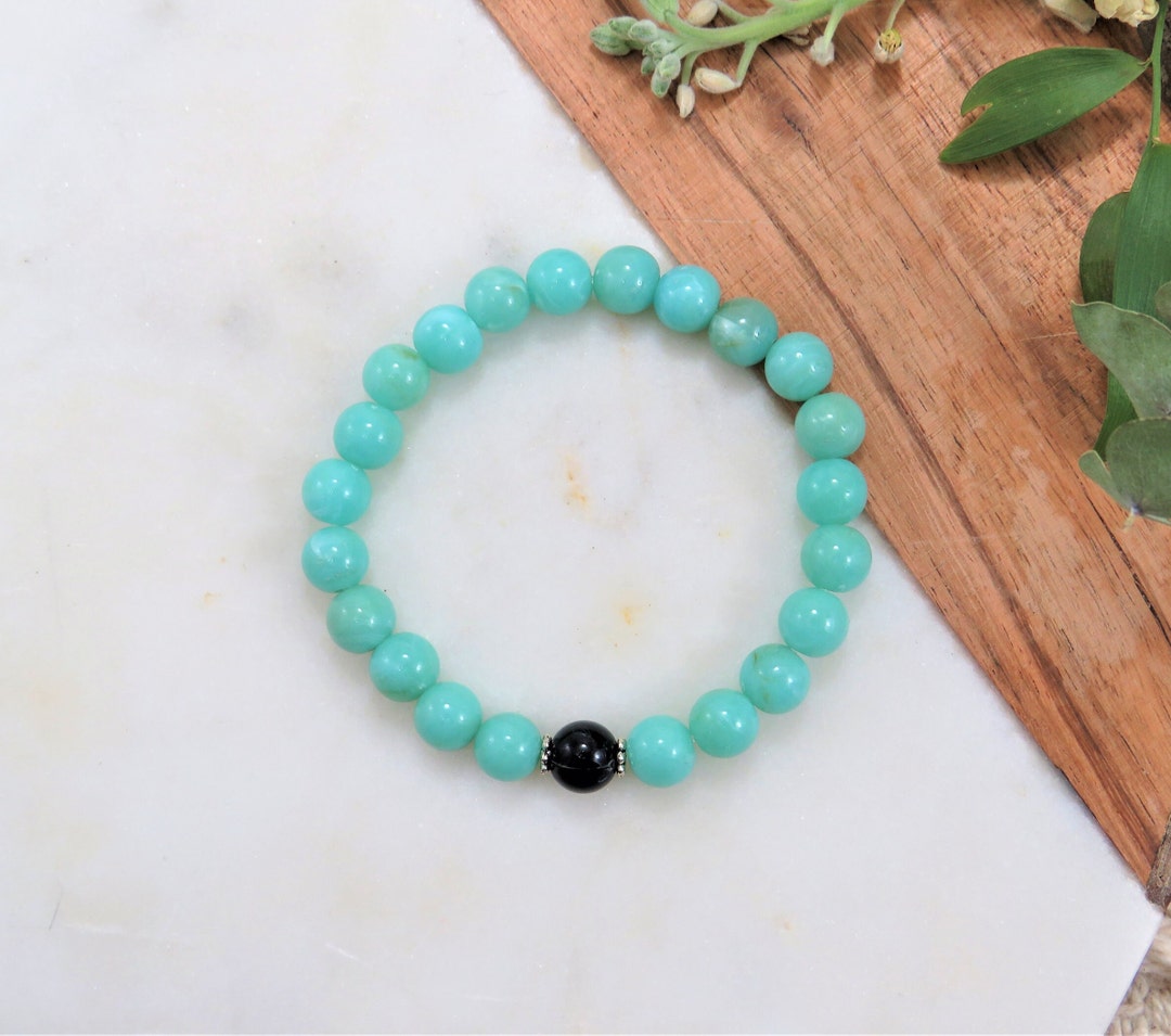 Pulsera de cuentas turquesa / Pulsera turquesa negra Joyería - Etsy España