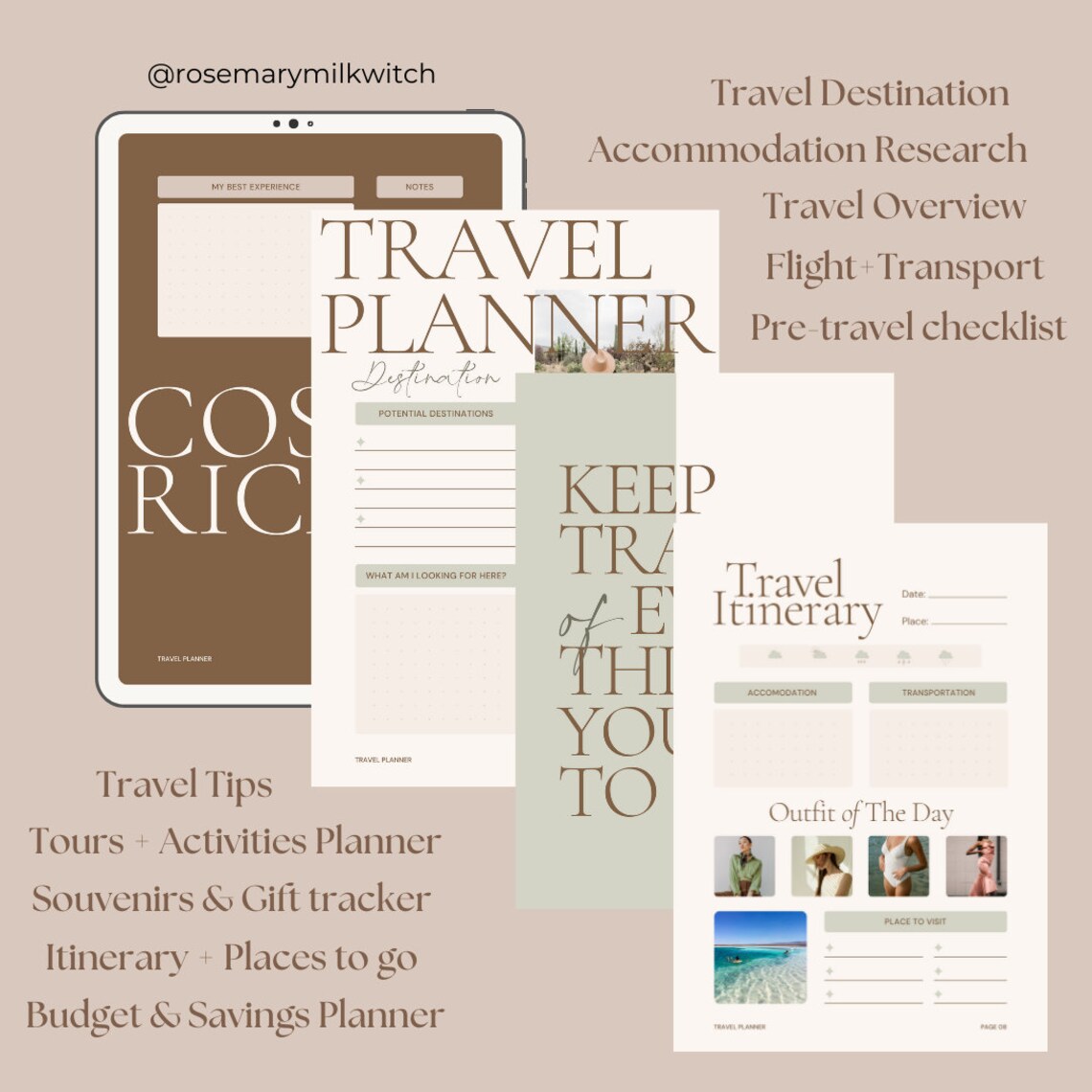 Digital Travel Journal | Travel Planner | Vacation Planner | Travel ...