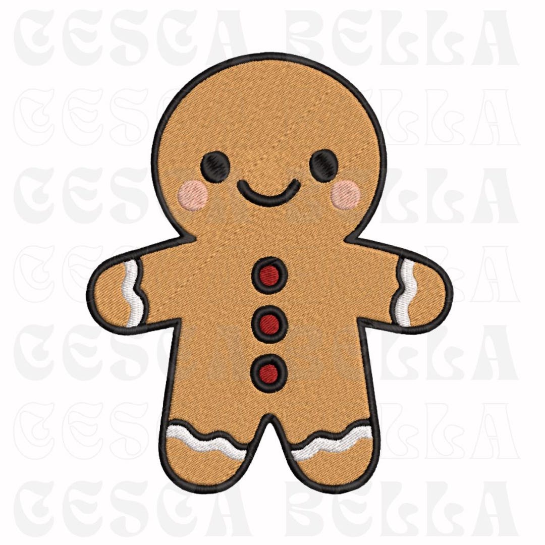 Gingerbread Man Christmas Embroidery Applique Design (digital Download ...