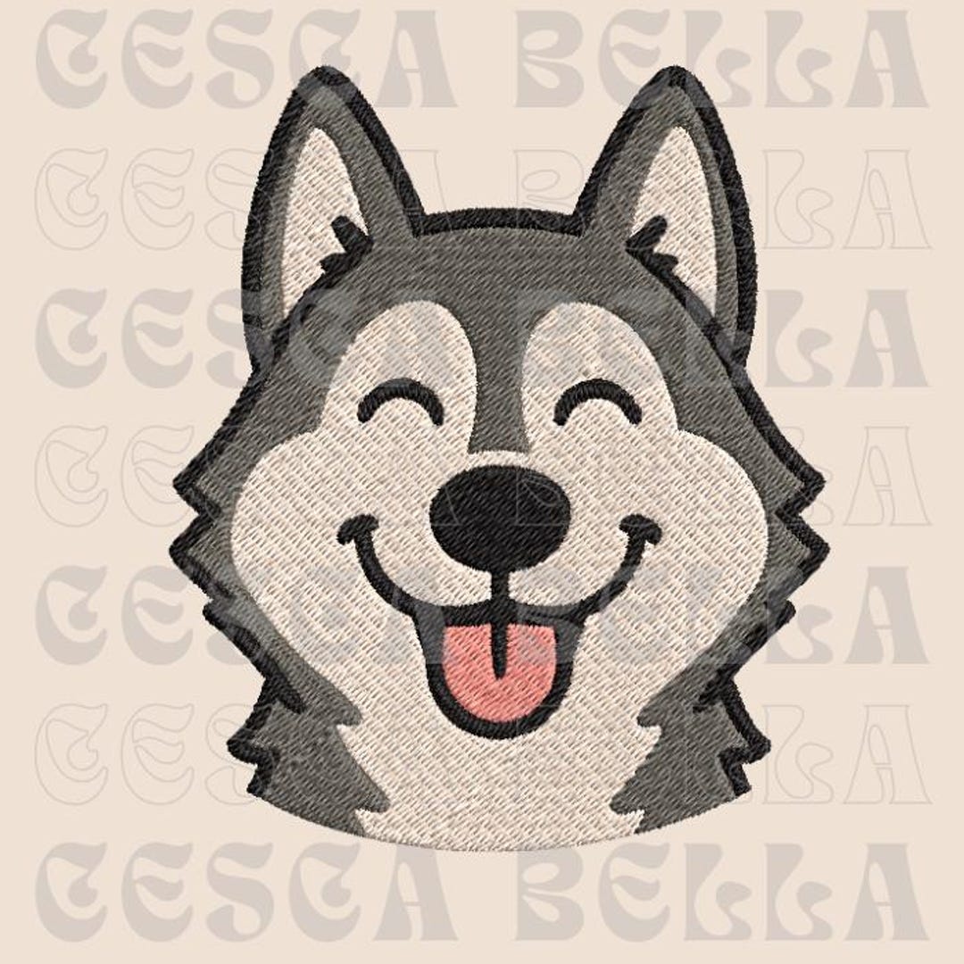 Husky Embroidery Design – Digital Download - Etsy
