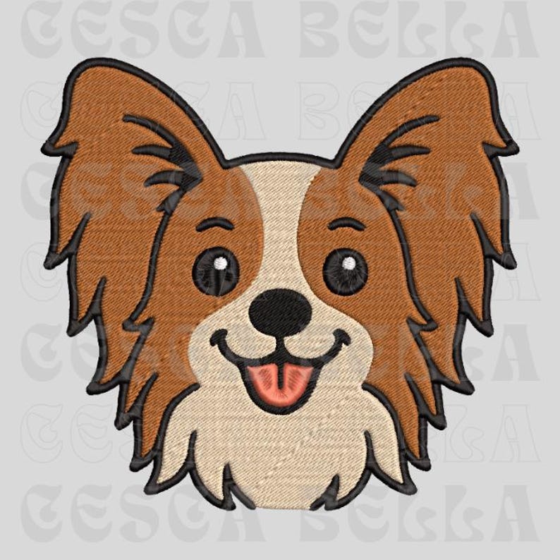 Papillon Dog Embroidery File – Digital Download | Cute Papillon Machine ...