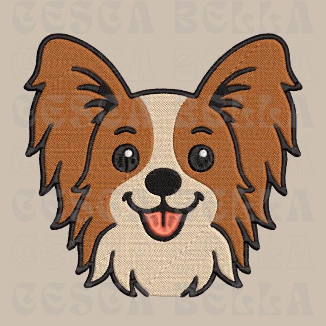 Papillon Dog Embroidery Design: Machine Embroidery File (digital ...