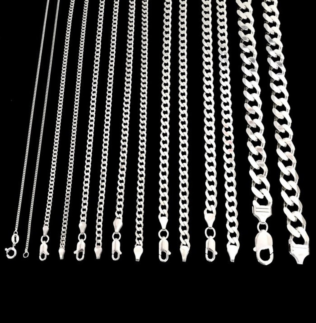 New High Quality Solid Genuine 925 Sterling Silver Cuban Link Chain ...