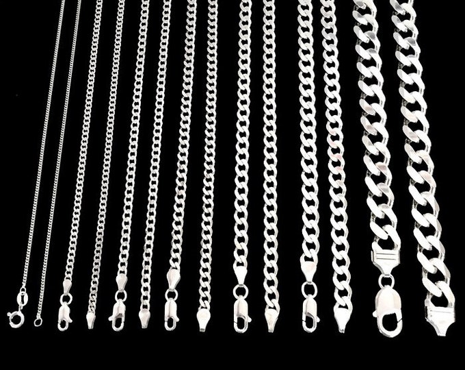 New High Quality Solid Genuine 925 Sterling Silver Cuban Link Chain ...