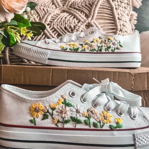 Hand-embroidered Canvas Shoes - Etsy