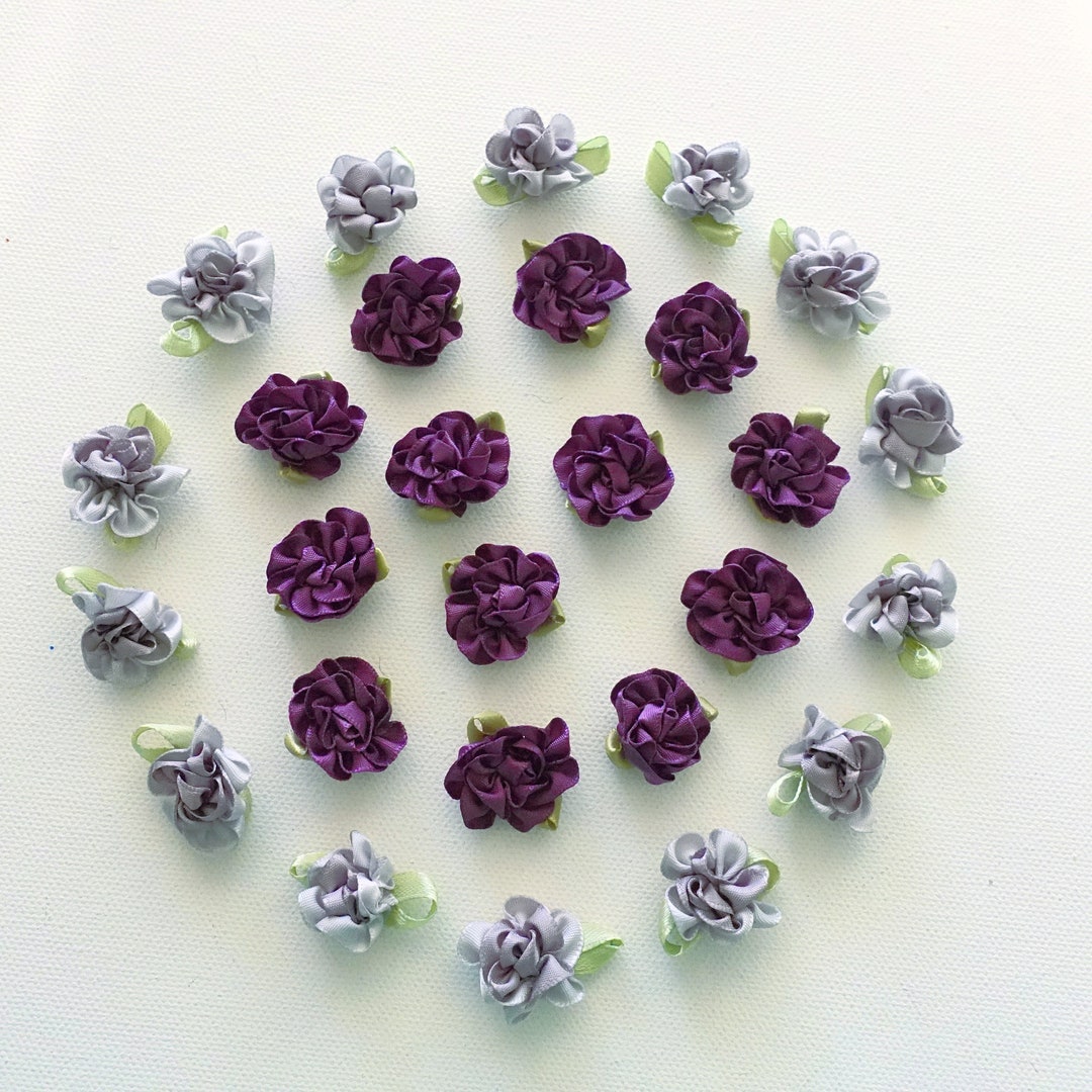 10 French Ribbon Roses, Small Fabric Flower Sew-on Appliques 2.5 Cm - Etsy