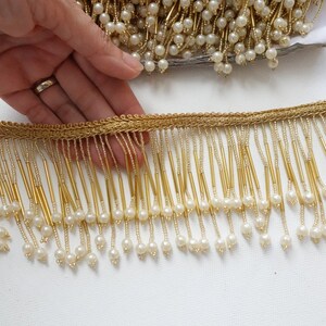 Beaded Pearl Fringe Trim 8 Cm Sold by the Yard - Etsy