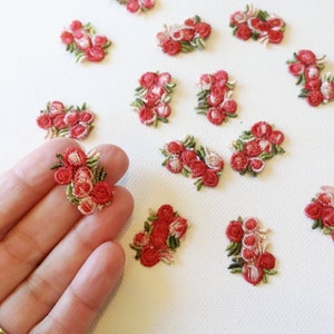 20 Small Sew on Flowers, Tiny Embroidered Floral Appliques - Etsy