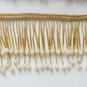 Beaded Pearl Fringe Trim 8 Cm Sold by the Yard - Etsy