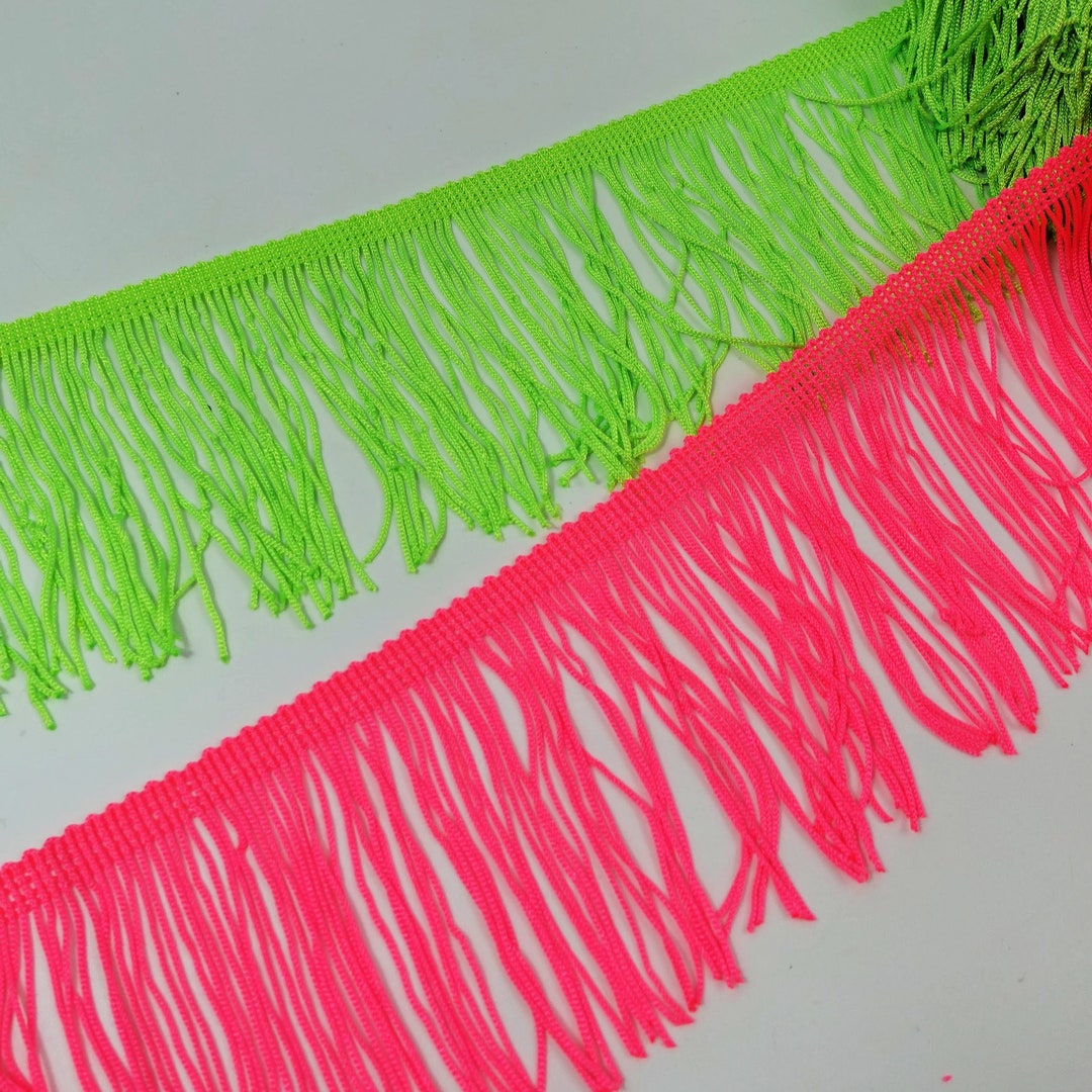 Neon Fringe Trim Sold by the Yard 9 Cm Long, Chainette Lace - Etsy