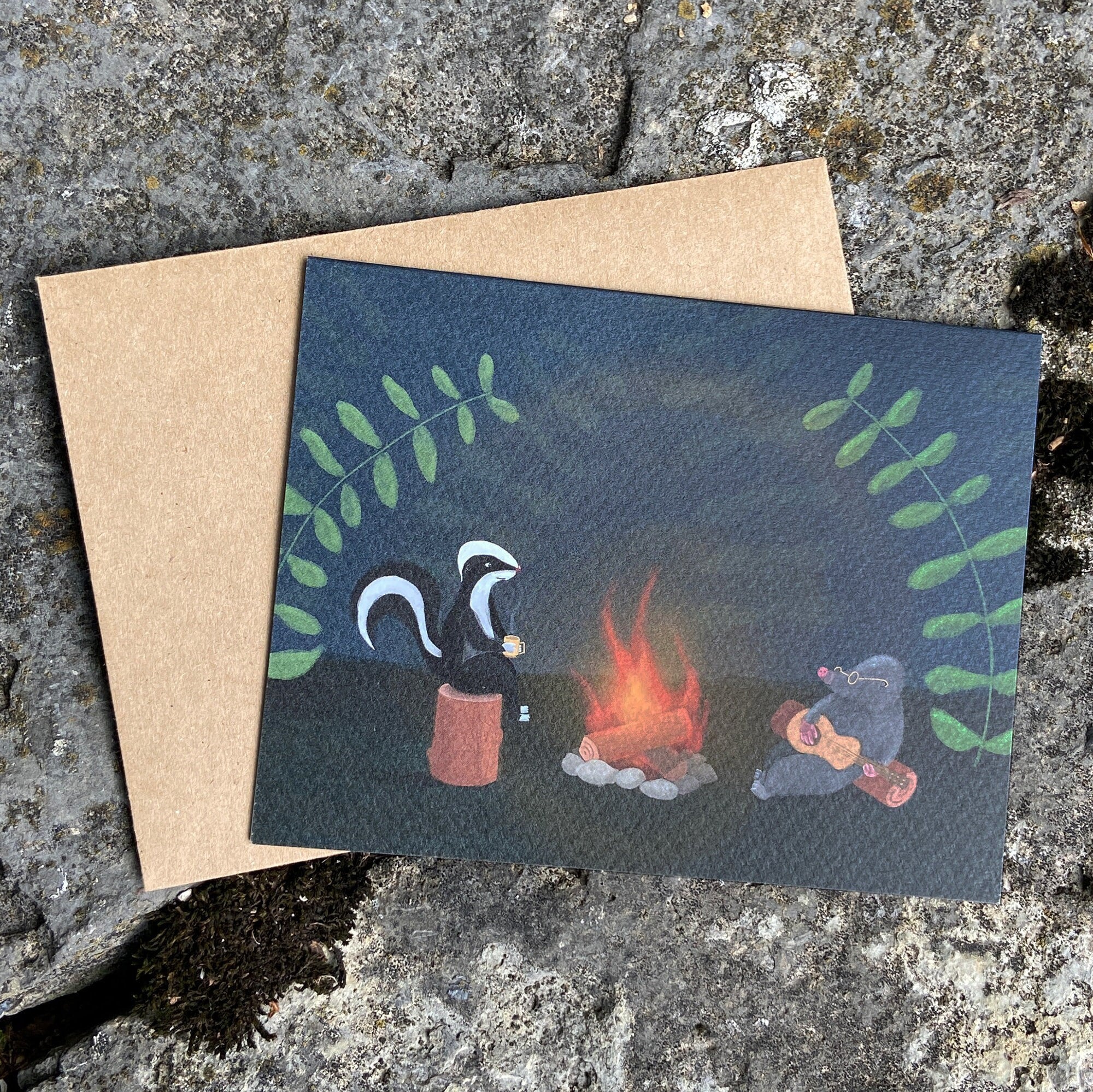 Skunk Cards Blank, Skunk Birthday Card, Cozy Birthday Card, Animals ...