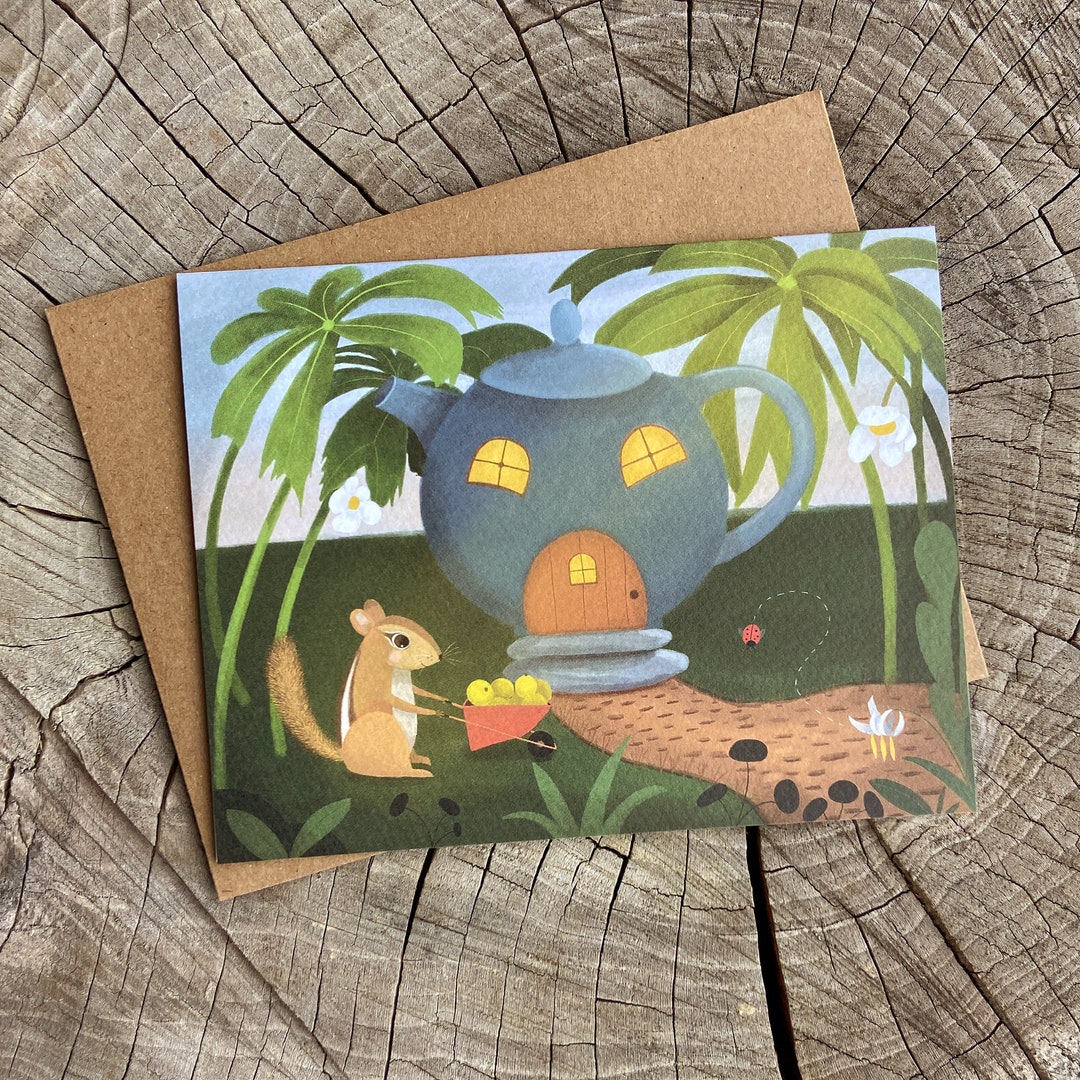 Chipmunk Birthday Card, Anniversary Card Chipmunk, Gardening Forest ...