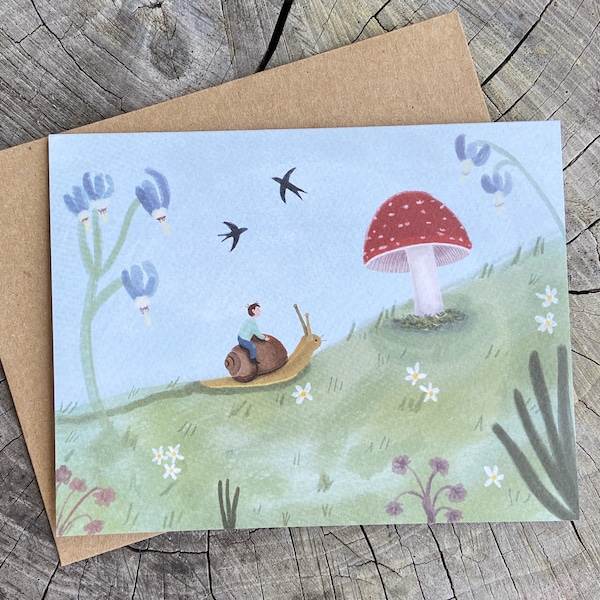 Snail Card - Etsy