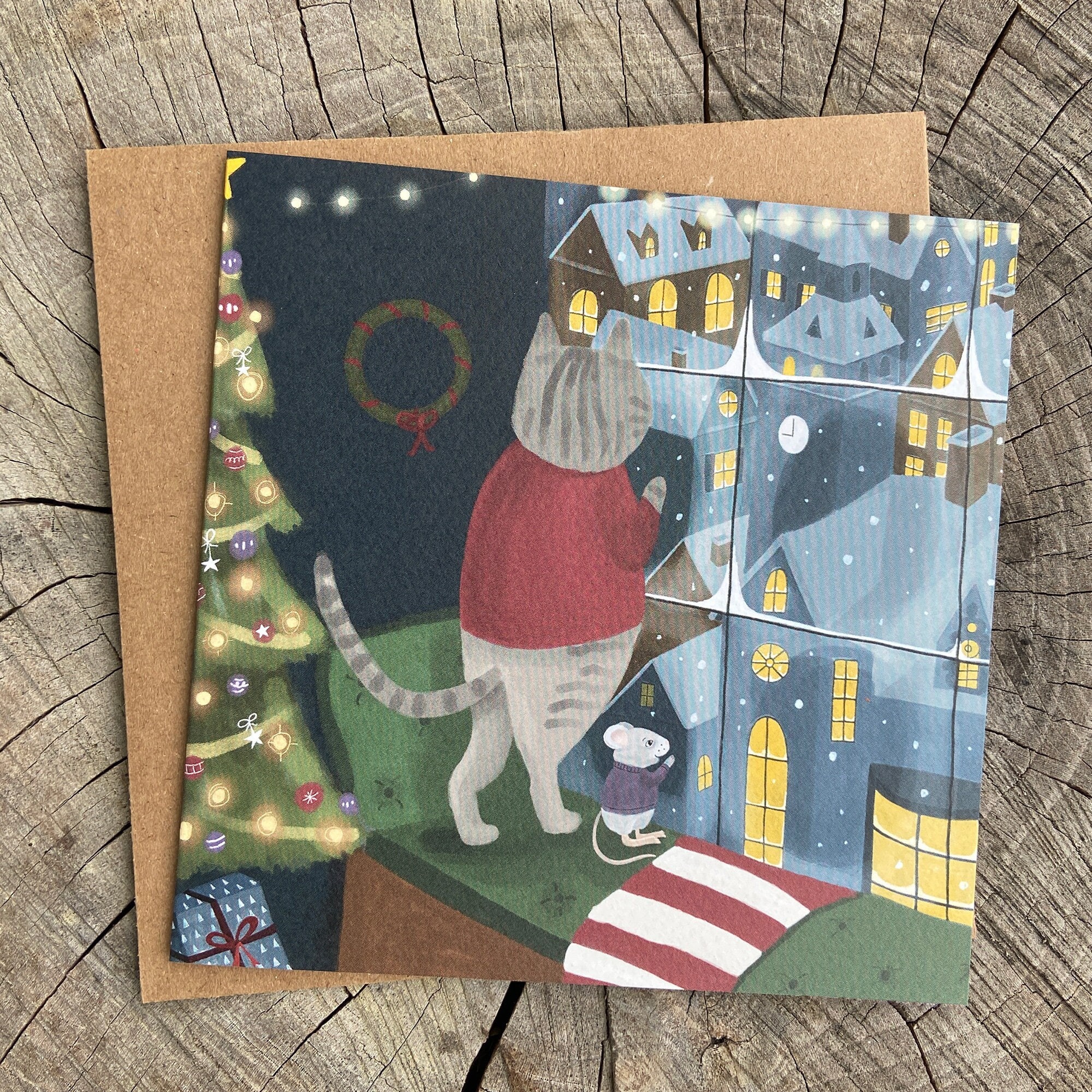 Cat Lovers Christmas Card, Tabby Cat Christmas Card, Card for Cat Lover ...