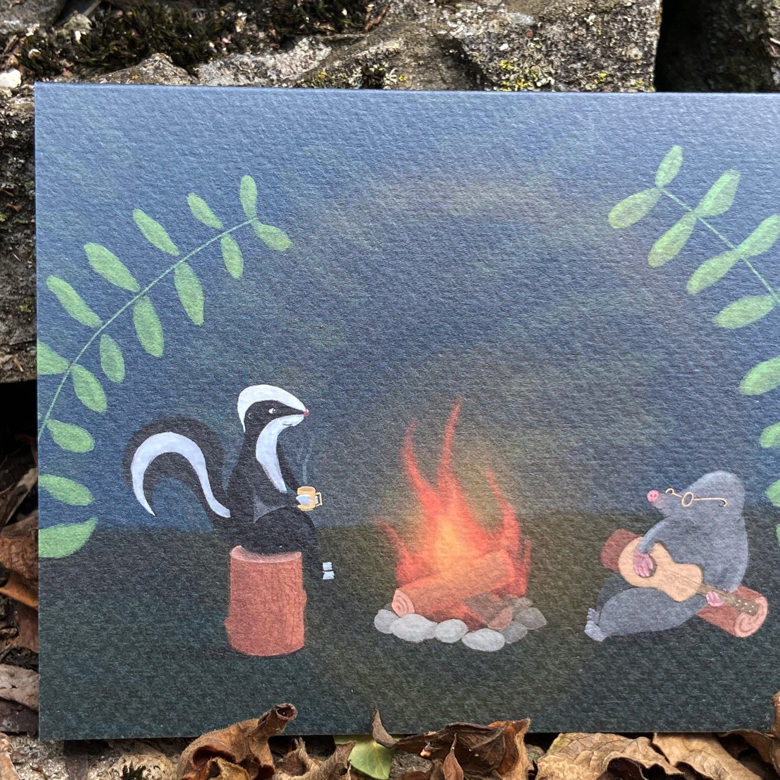 Skunk Cards Blank, Skunk Birthday Card, Cozy Birthday Card, Animals ...