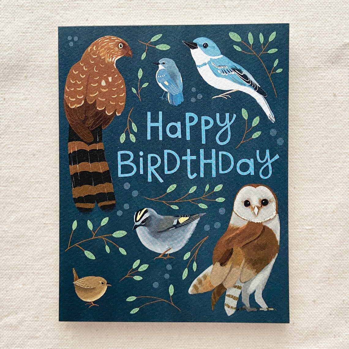 Happy Bird Birthday Card, Bird Card, Winter Birthday, Cute Birthday ...