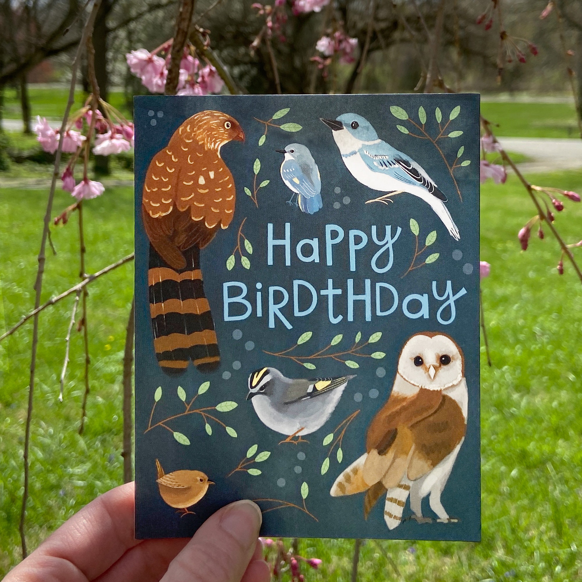 Happy Bird Birthday Card, Bird Card, Winter Birthday, Cute Birthday ...