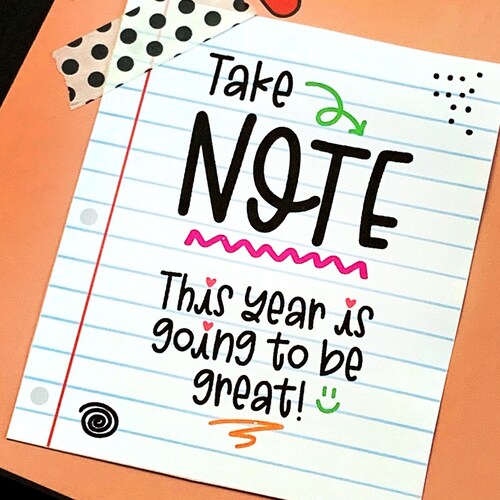 Back to School Gift Tag Take Note Notebook Tag INSTANT - Etsy