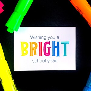 Back to School Gift Tag - Bright Year - Highlighter Tag - INSTANT ...