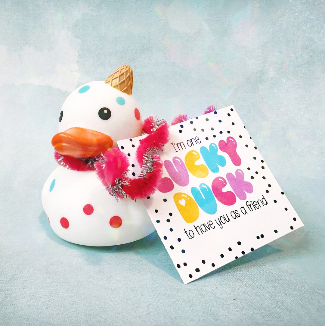 Rubber Duck Valentine – Non-candy Valentines – Lucky Duck - INSTANT ...