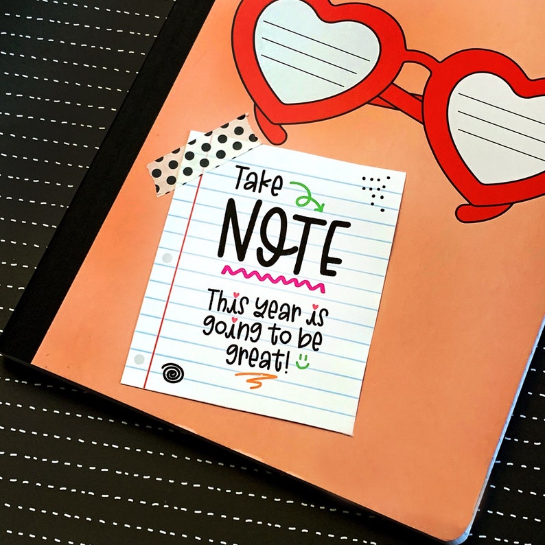 Back to School Gift Tag - Take Note - Notebook Tag - INSTANT DOWNLOAD ...