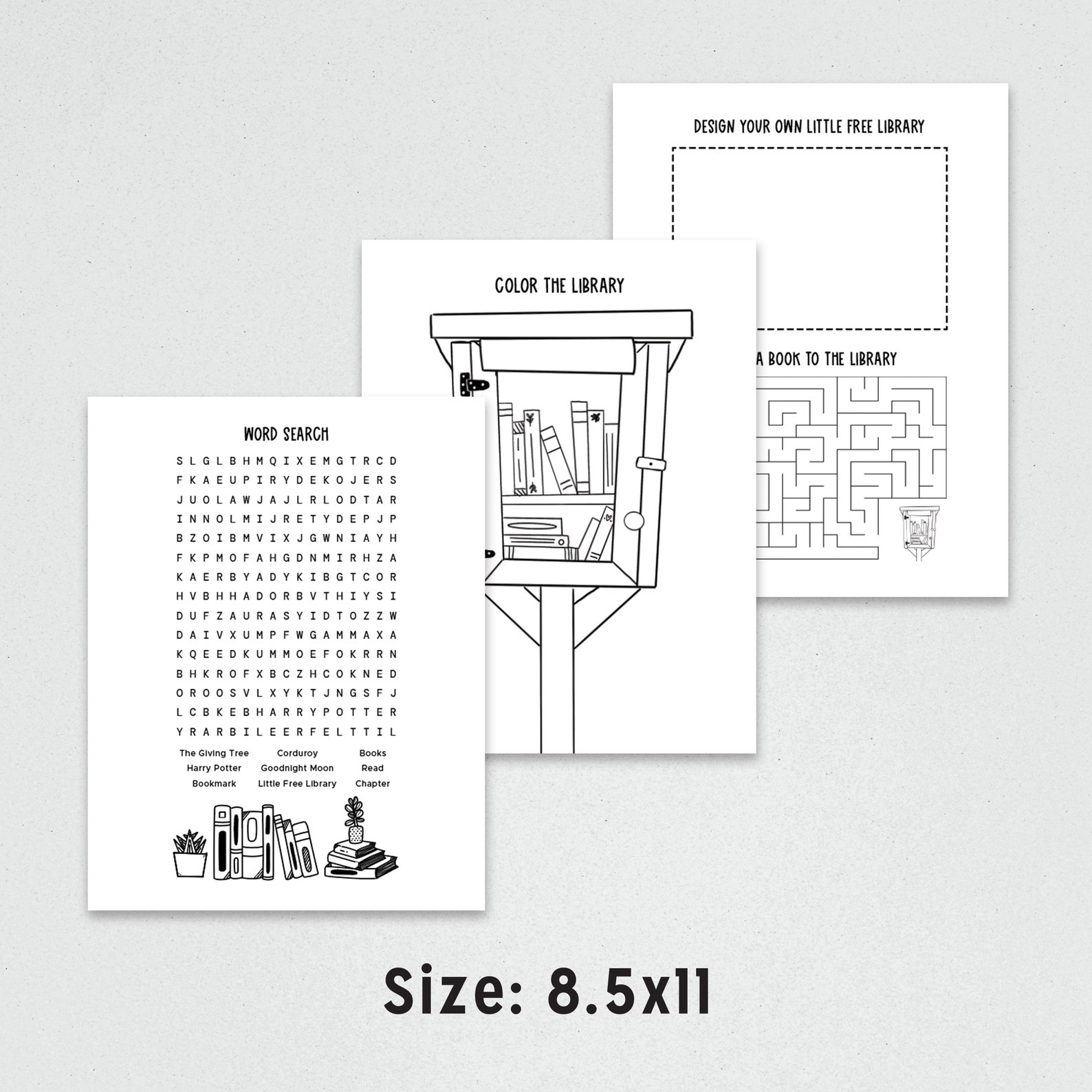 Little Free Library Activity Sheet LFL Coloring Page - Etsy