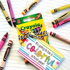 Back to School Gift Tag - Colorful School Year- Crayon Tag - INSTANT ...