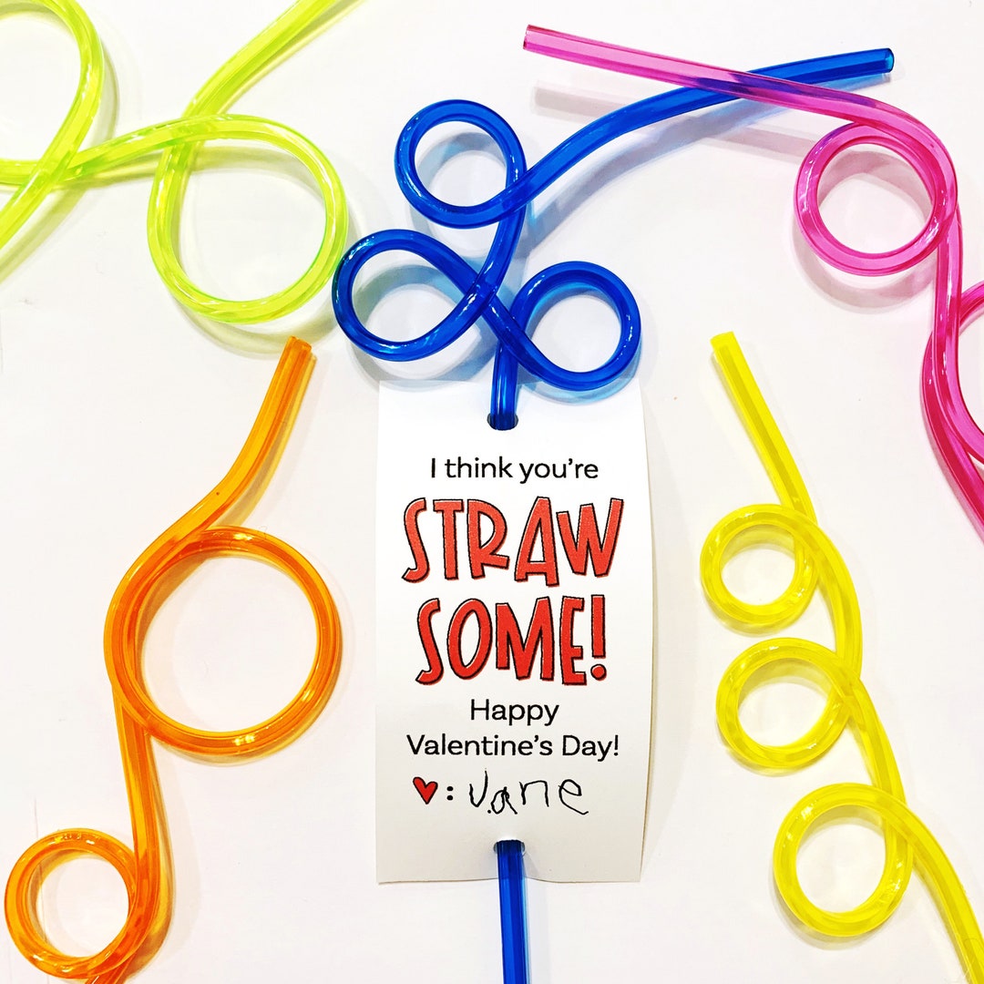 Non-candy Valentine – You're Strawsome – Crazy Straw Valentines ...