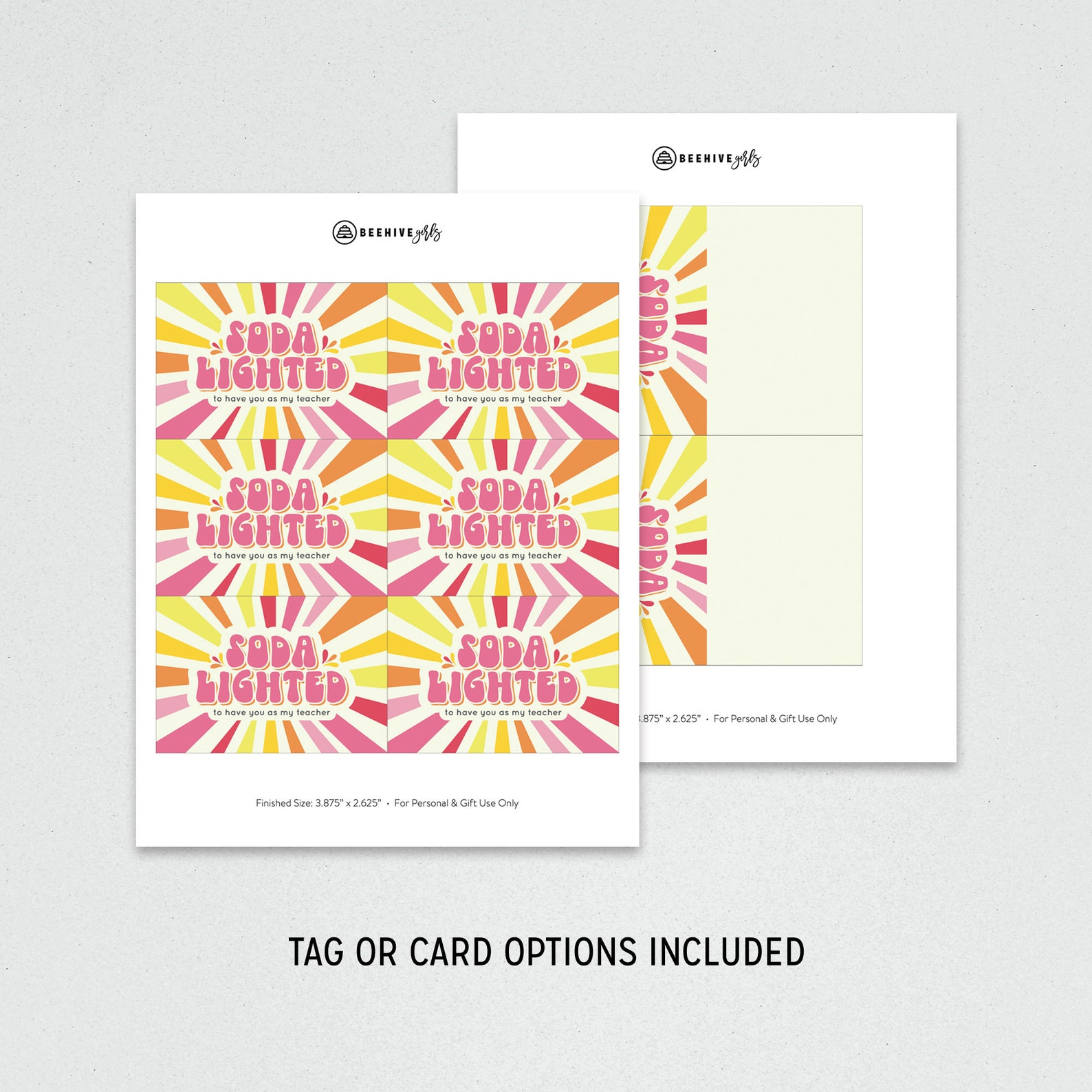 Soda-lighted Gift Tag & Card Sodalighted to Have You as My - Etsy