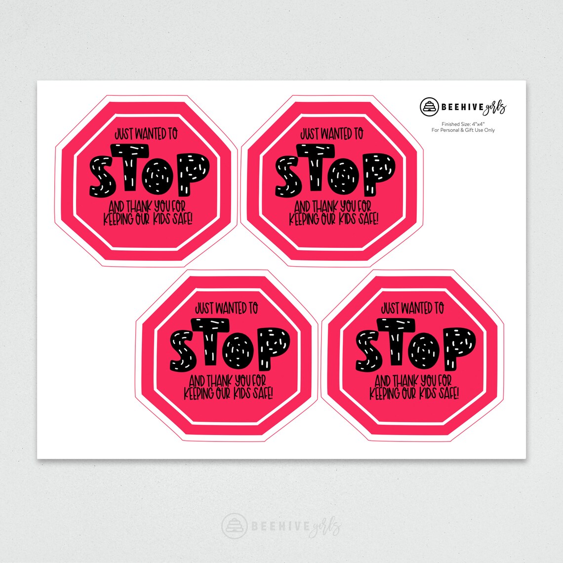 Crossing Guard Appreciation - STOP to Stay Thank You - INSTANT DOWNLOAD ...