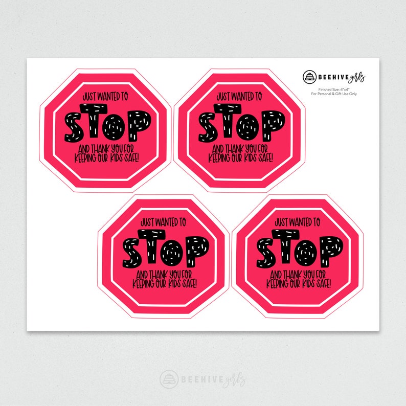 Crossing Guard Appreciation - STOP to Stay Thank You - INSTANT DOWNLOAD ...