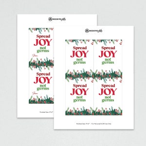 Spread Joy Not Germs Gift Tag INSTANT DOWNLOAD - Etsy