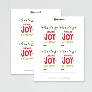 Spread Joy Not Germs - Gift Tag - INSTANT DOWNLOAD - Etsy