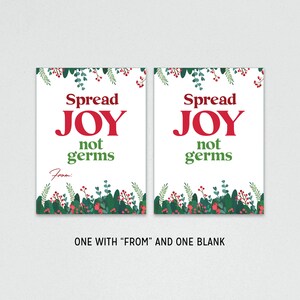 Spread Joy Not Germs Gift Tag INSTANT DOWNLOAD - Etsy