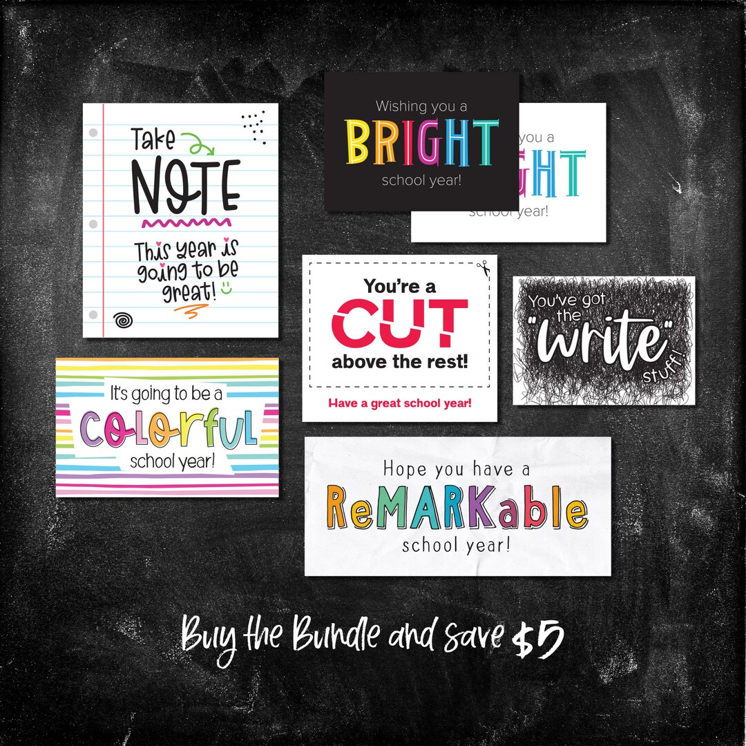 Back to School Gift Tag BUNDLE- Save Five Dollars - INSTANT DOWNLOAD - Etsy